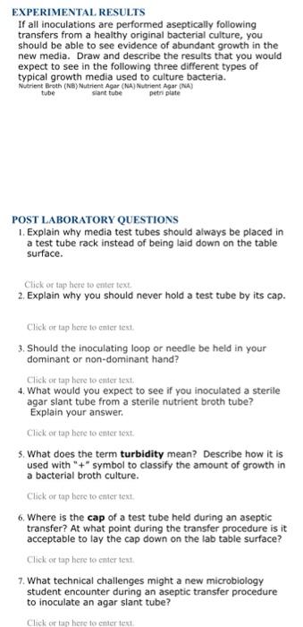 Solved Lab 1-4: Aseptic Transfer and Inoculation Methods | Chegg.com