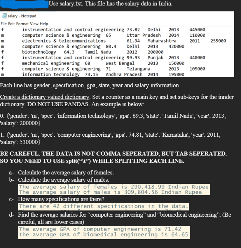 Solved Use salary.txt. ﻿This file has the salary data in | Chegg.com