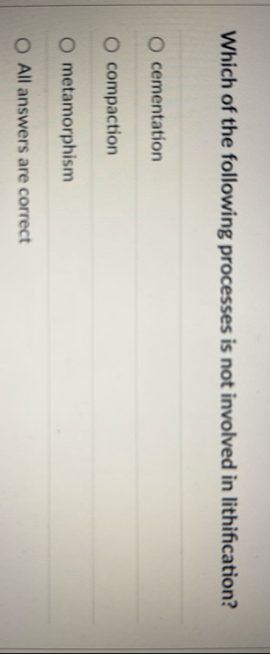 Solved Which of the following processes is not involved in | Chegg.com