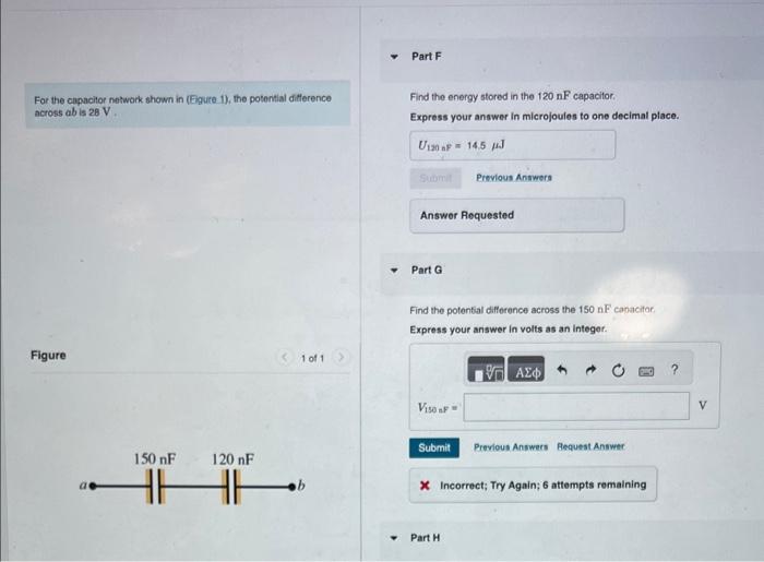 Find the total charge stored in this network. For the | Chegg.com