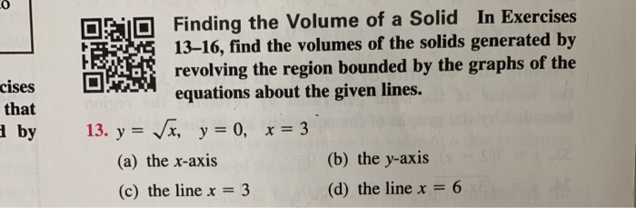 Solved Finding the Volume of a Solid In Exercises 13-16, | Chegg.com