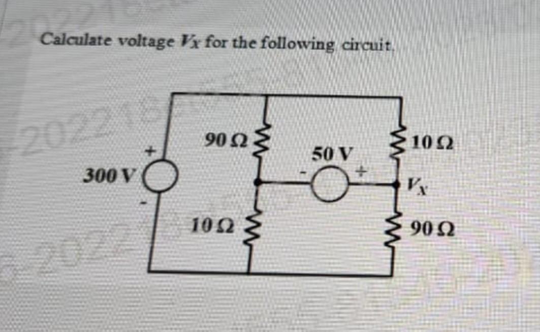 Solved Calculate voltage Vx for the following circuit | Chegg.com