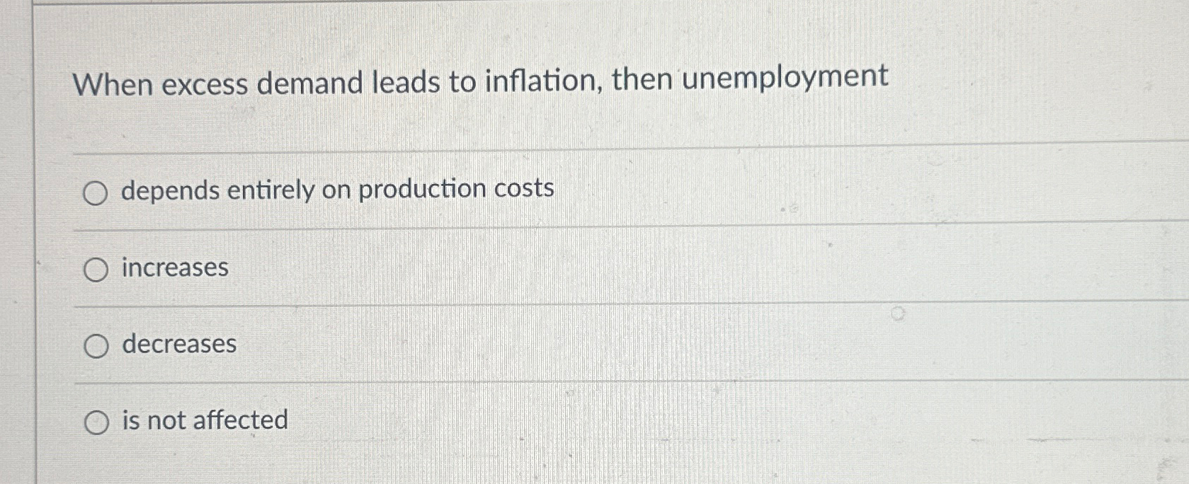 Solved When excess demand leads to inflation, then | Chegg.com