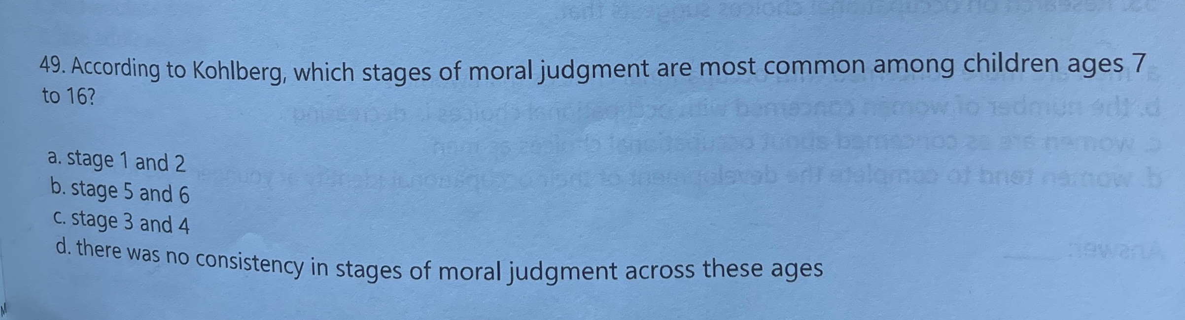 Solved According to Kohlberg, which stages of moral judgment | Chegg.com