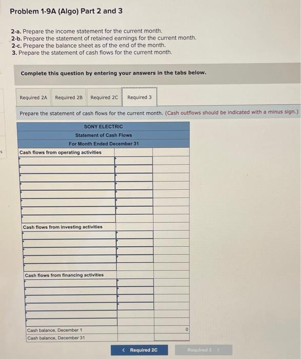 Solved Problem 1-9A (Algo) Analyzing transactions and | Chegg.com