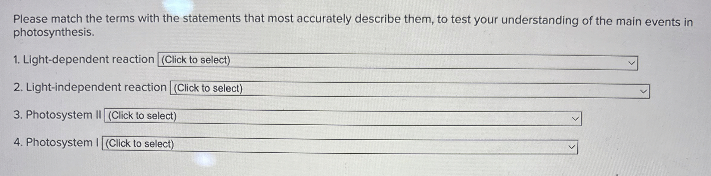 Solved Please match the terms with the statements that most | Chegg.com