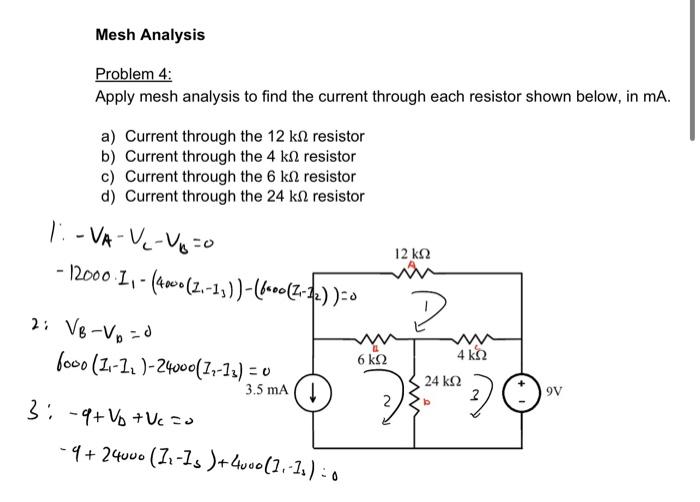 Solved Problem 4: Apply mesh analysis to find the current | Chegg.com