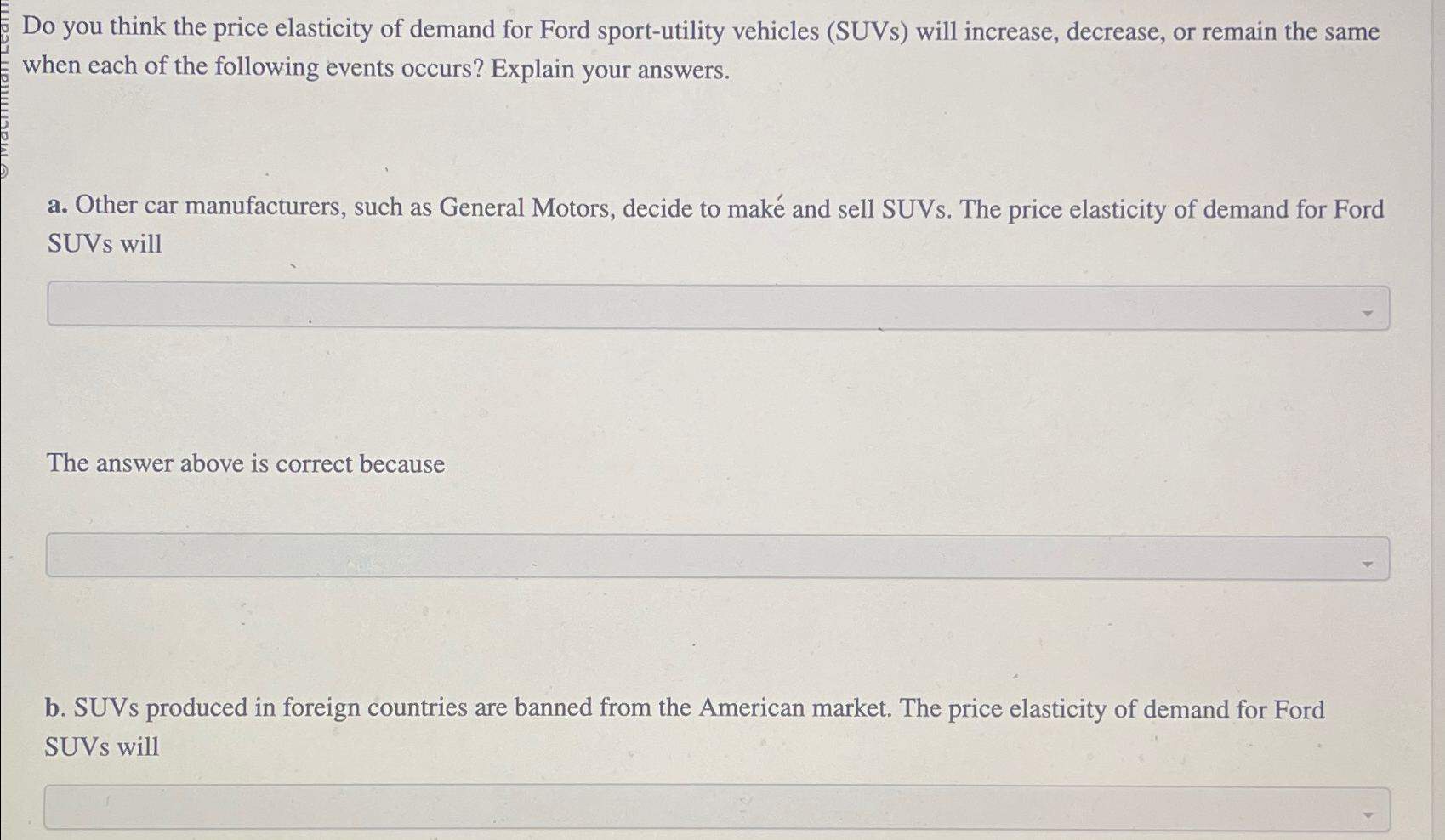 Solved Do you think the price elasticity of demand for Ford | Chegg.com