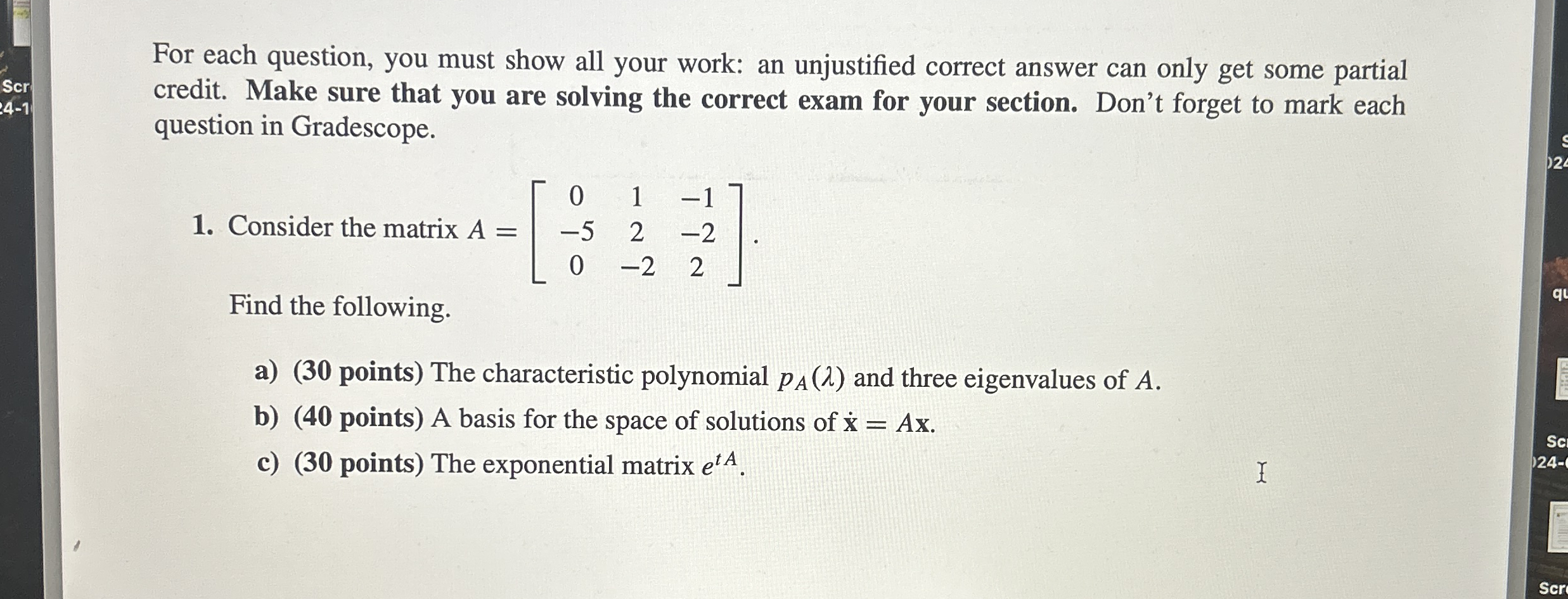 Solved For each question, you must show all your work: an | Chegg.com