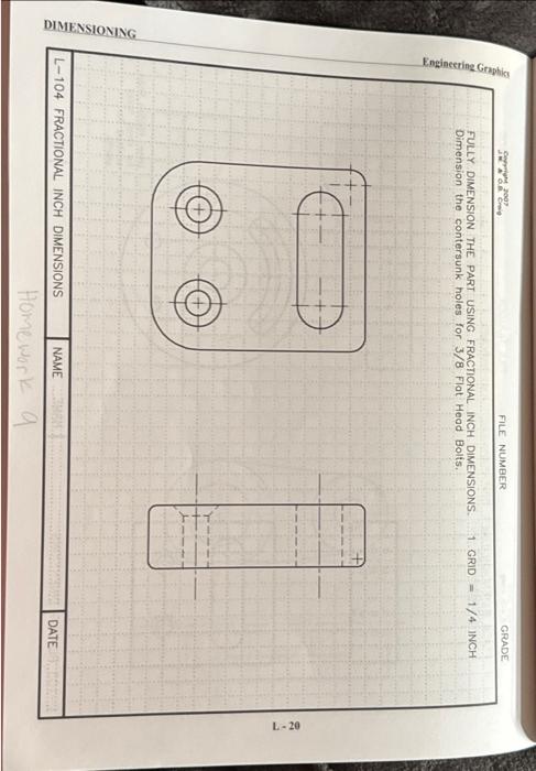 Solved FULLY DIMENSION THE PART USING FRACIIONAL INCH | Chegg.com