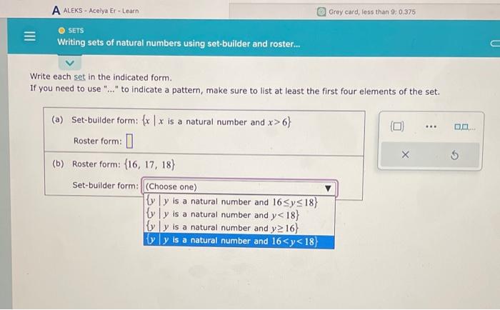 Solved Write each set in the indicated form. If you need to | Chegg.com