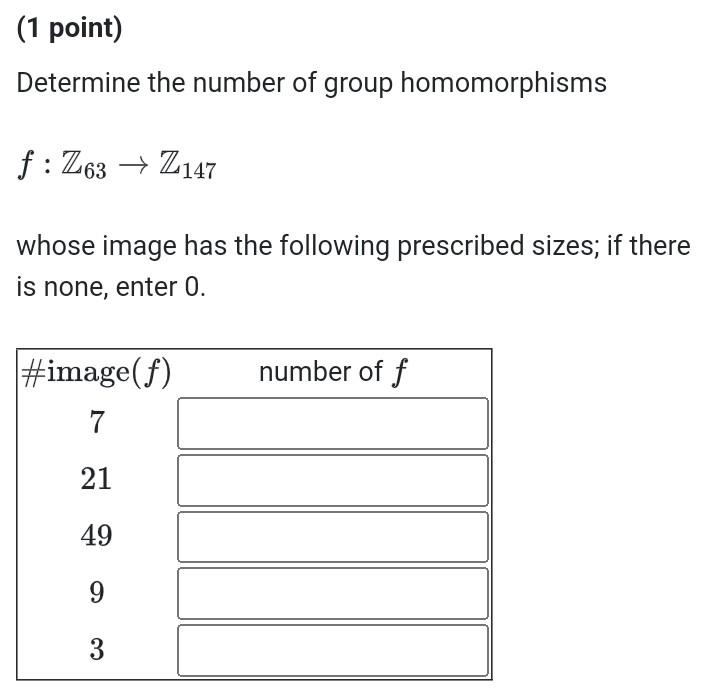 Solved Determine the number of group homomorphisms | Chegg.com