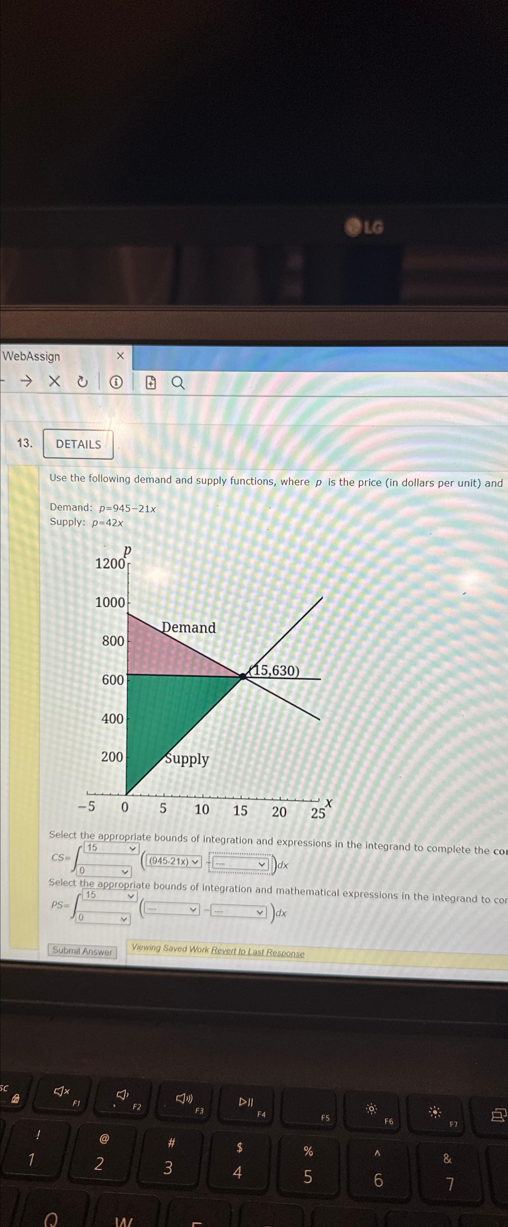Solved DETAILSUse the following demand and supply functions, | Chegg.com