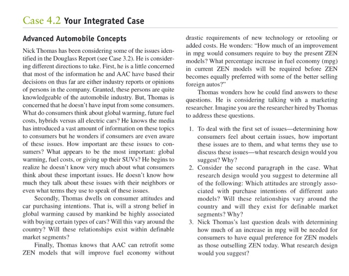 Solved Case 4.2 Your Integrated Case Advanced Automobile | Chegg.com