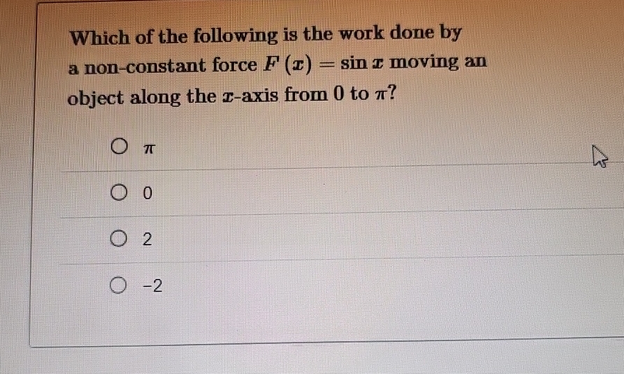 Solved Which of the following is the work done by a | Chegg.com