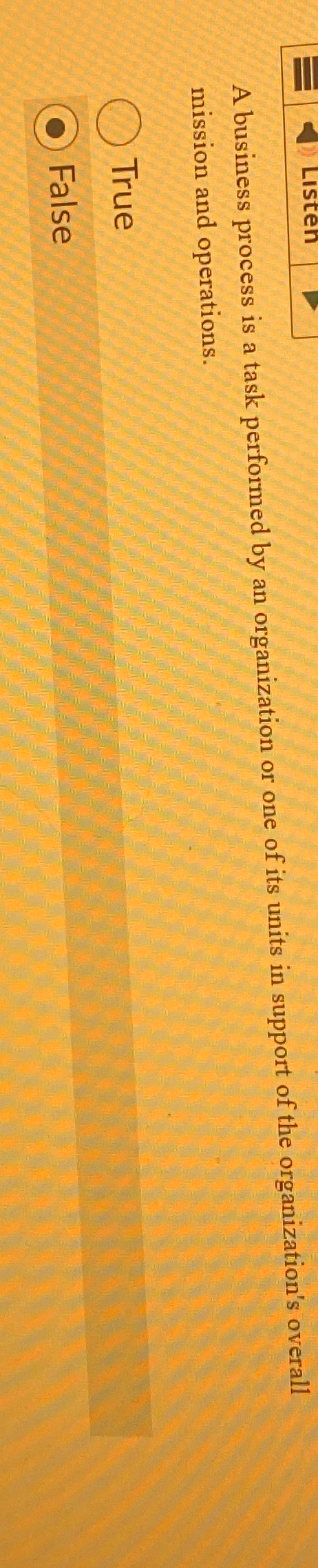 Solved A business process is a task performed by an | Chegg.com