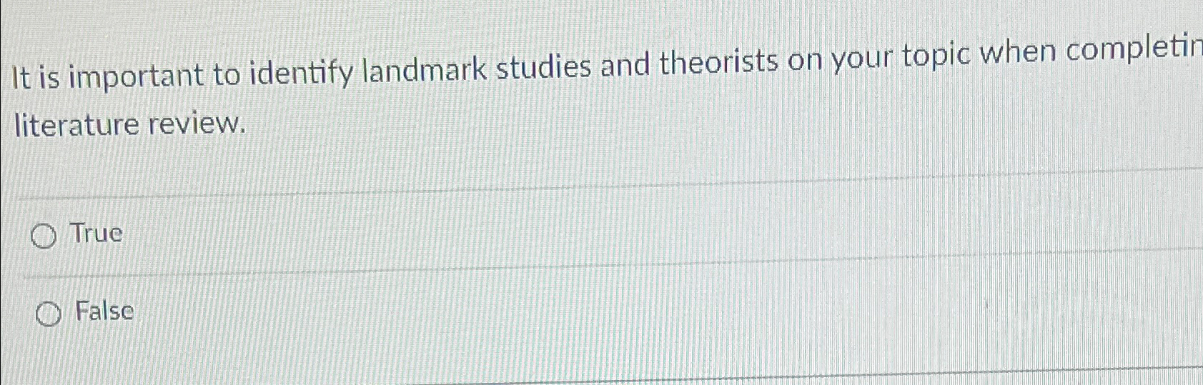 Solved It is important to identify landmark studies and | Chegg.com