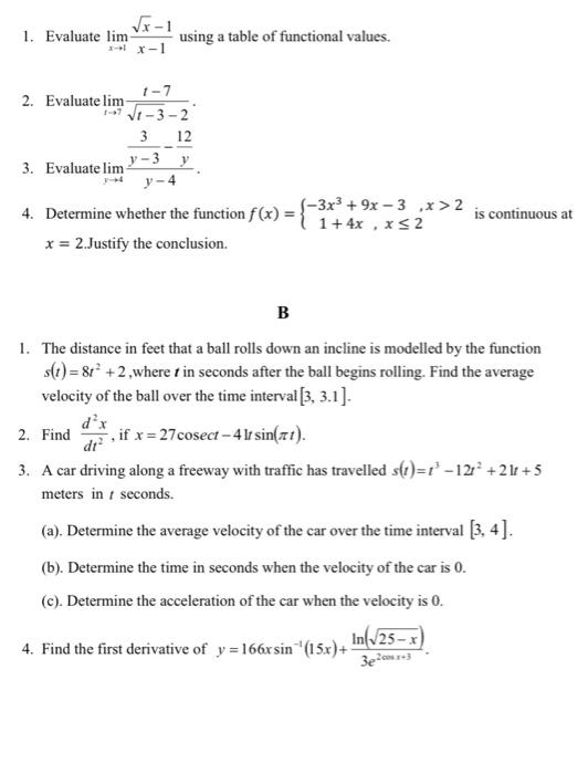 Solved V8-1 1. Evaluate lim using a table of functional | Chegg.com