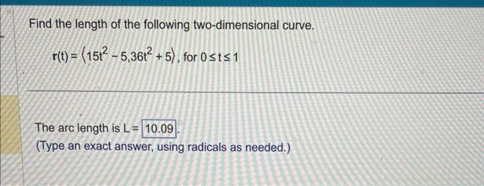 Solved Find the length of the following two-dimensional | Chegg.com