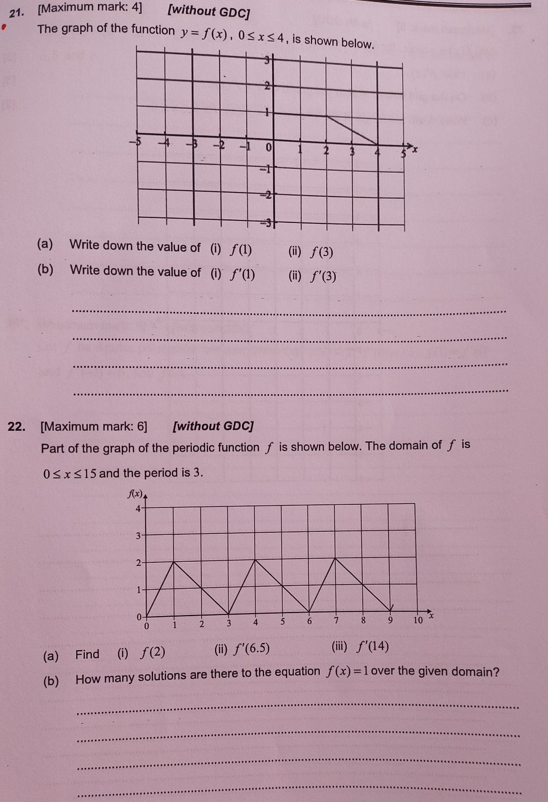 Solved [Maximum mark: 4][without GDC]The graph of the | Chegg.com