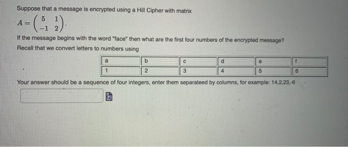 Solved Suppose that a message is encrypted using a Hill | Chegg.com