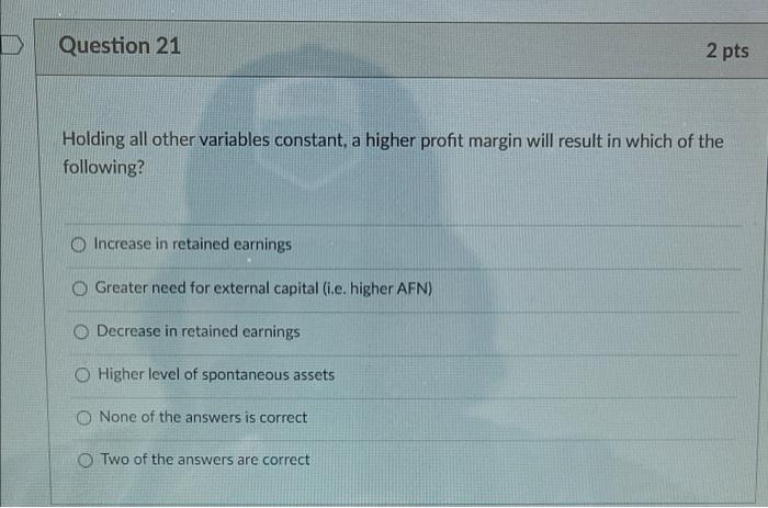 Solved Question 21 2 pts Holding all other variables | Chegg.com