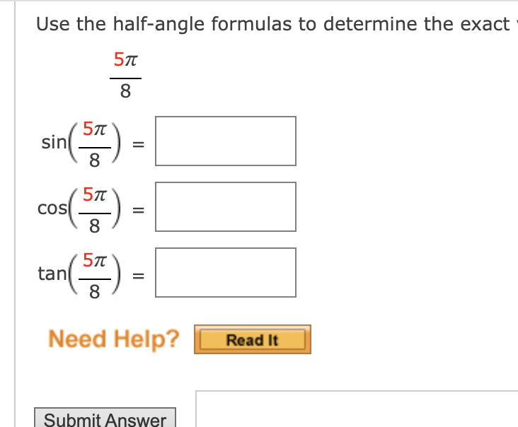 Solved Use the half-angle formulas to determine the | Chegg.com
