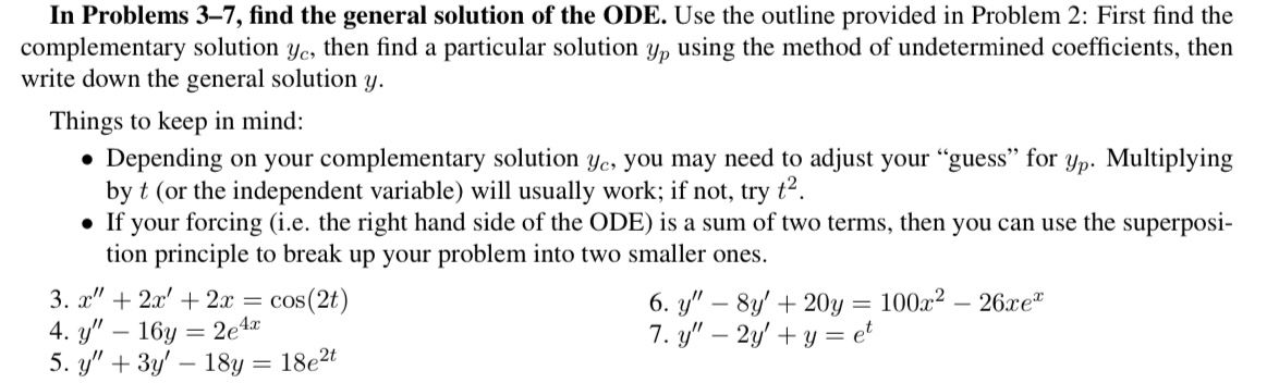 Solved In Problems 3-7, ﻿find the general solution of the | Chegg.com