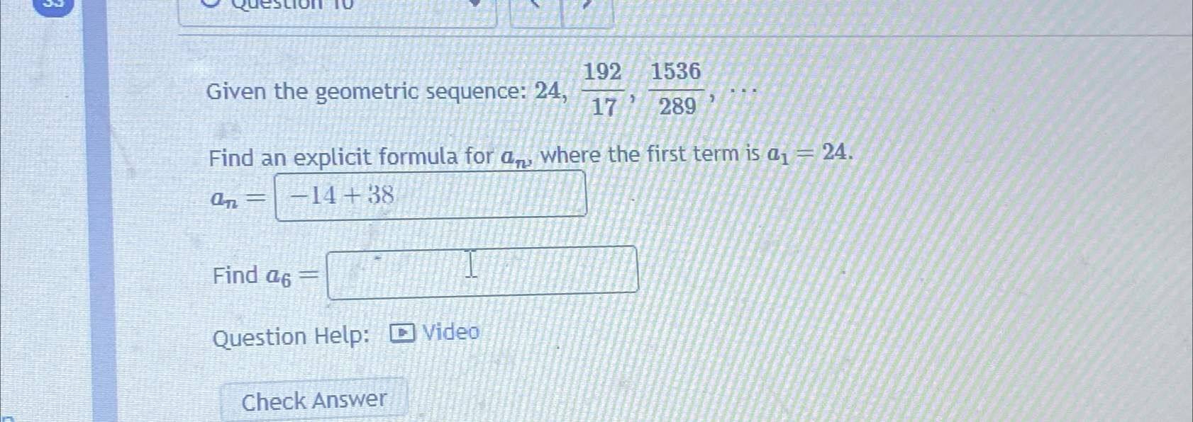 Solved Given the geometric sequence: | Chegg.com