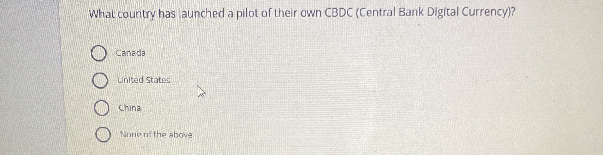 Solved What country has launched a pilot of their own CBDC | Chegg.com