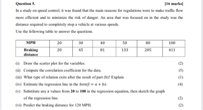 Solved Question 5. [16 marks] In a study on speed control, | Chegg.com