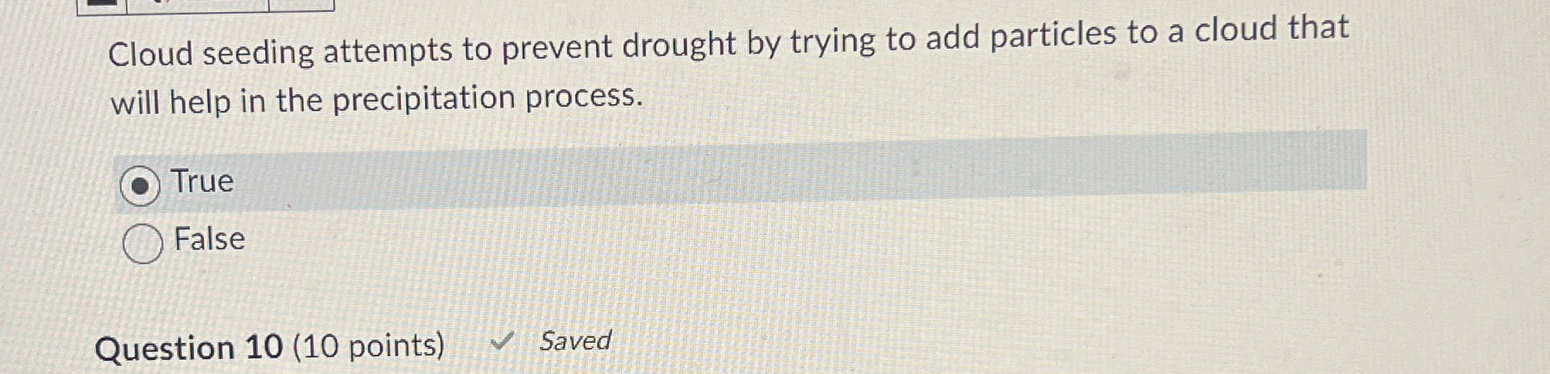 Solved Cloud seeding attempts to prevent drought by trying | Chegg.com