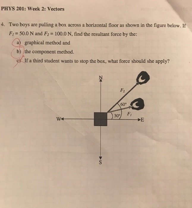 Solved PHYS 201: Week 2: Vectors 4. Two boys are pulling a | Chegg.com