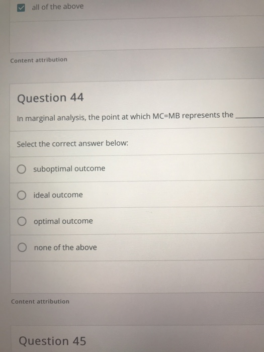 Solved all of the above Content attribution Question 44 In | Chegg.com