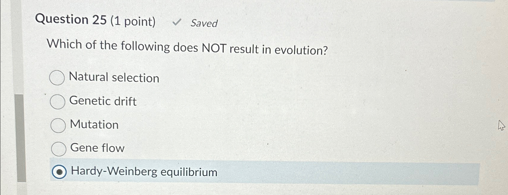 Solved Question 25 (1 ﻿point) ﻿SavedWhich of the following | Chegg.com