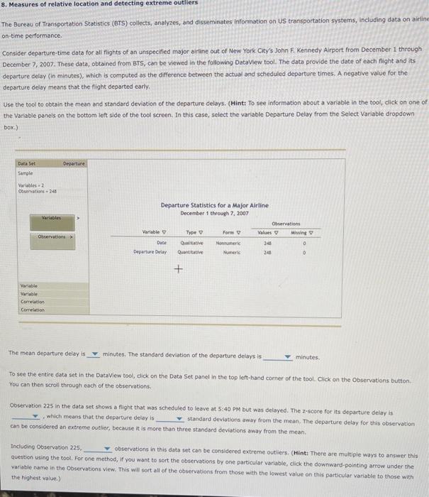 Solved 8. Measures of relative location and detecting | Chegg.com