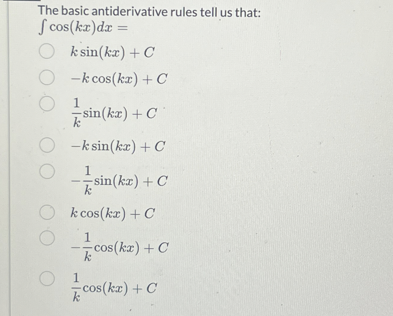 Solved The basic antiderivative rules tell us | Chegg.com