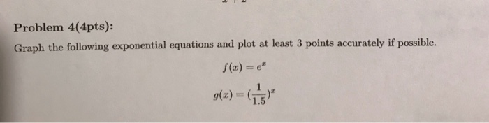 Solved Problem 4(4pts): Graph the following exponential | Chegg.com