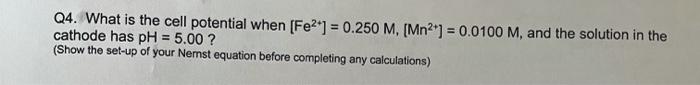 Solved Q1. Write the balanced "cell reaction" equation for | Chegg.com