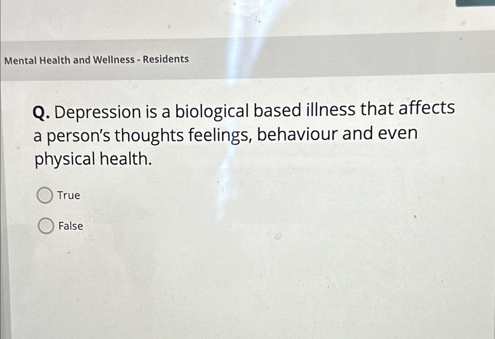 Solved Mental Health and Wellness - ﻿ResidentsQ. ﻿Depression | Chegg.com