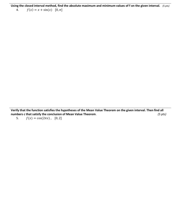 Solved Using the closed interval method, find the absolute | Chegg.com