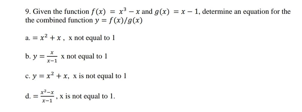 Solved Given the function f(x)=x3-x ﻿and g(x)=x-1, | Chegg.com