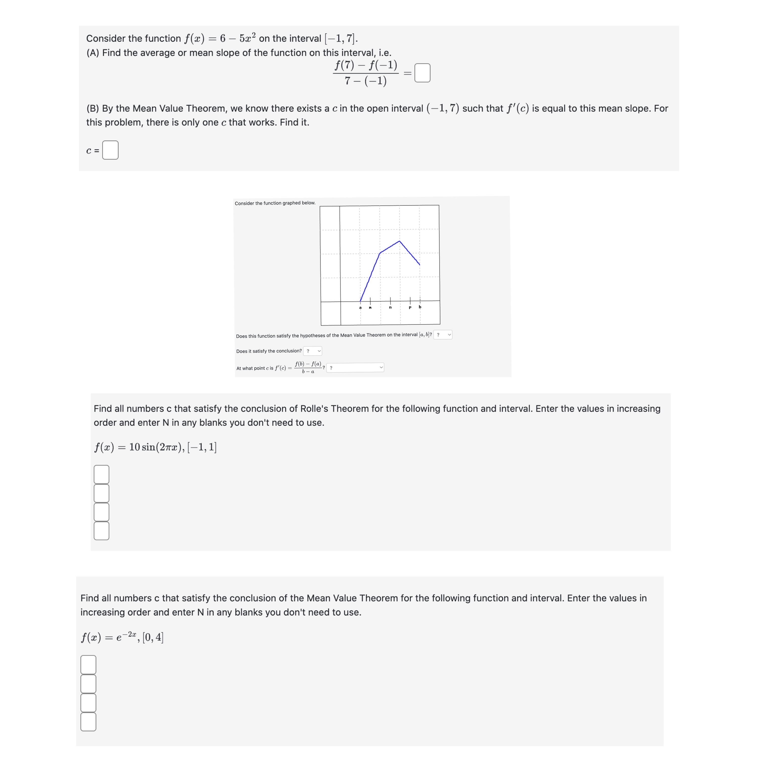 Solved Find all numbers c ﻿that satisfy the conclusion of | Chegg.com