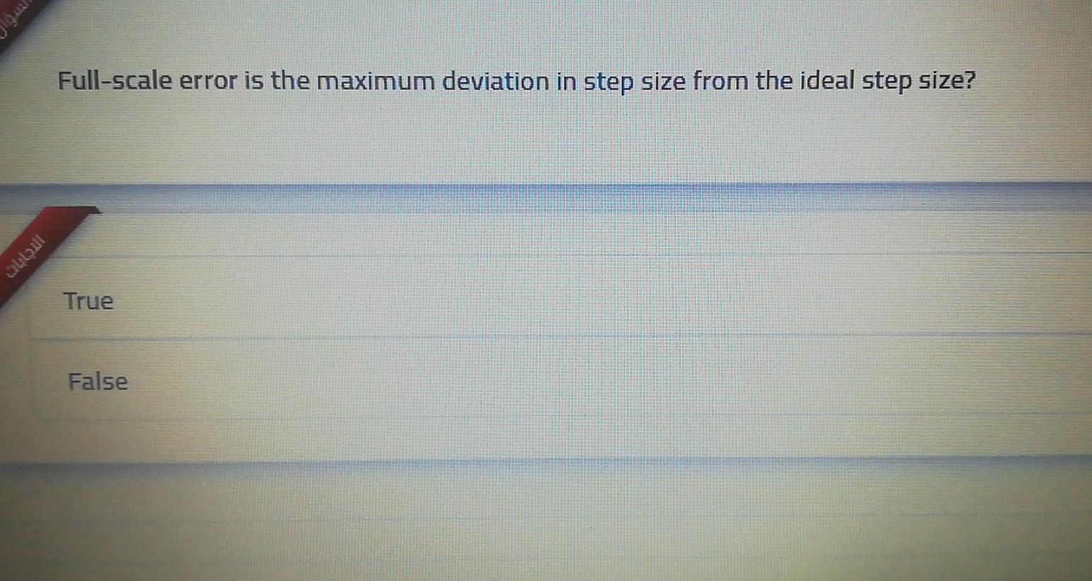 Solved الخالدي Full-scale error is the maximum deviation in | Chegg.com