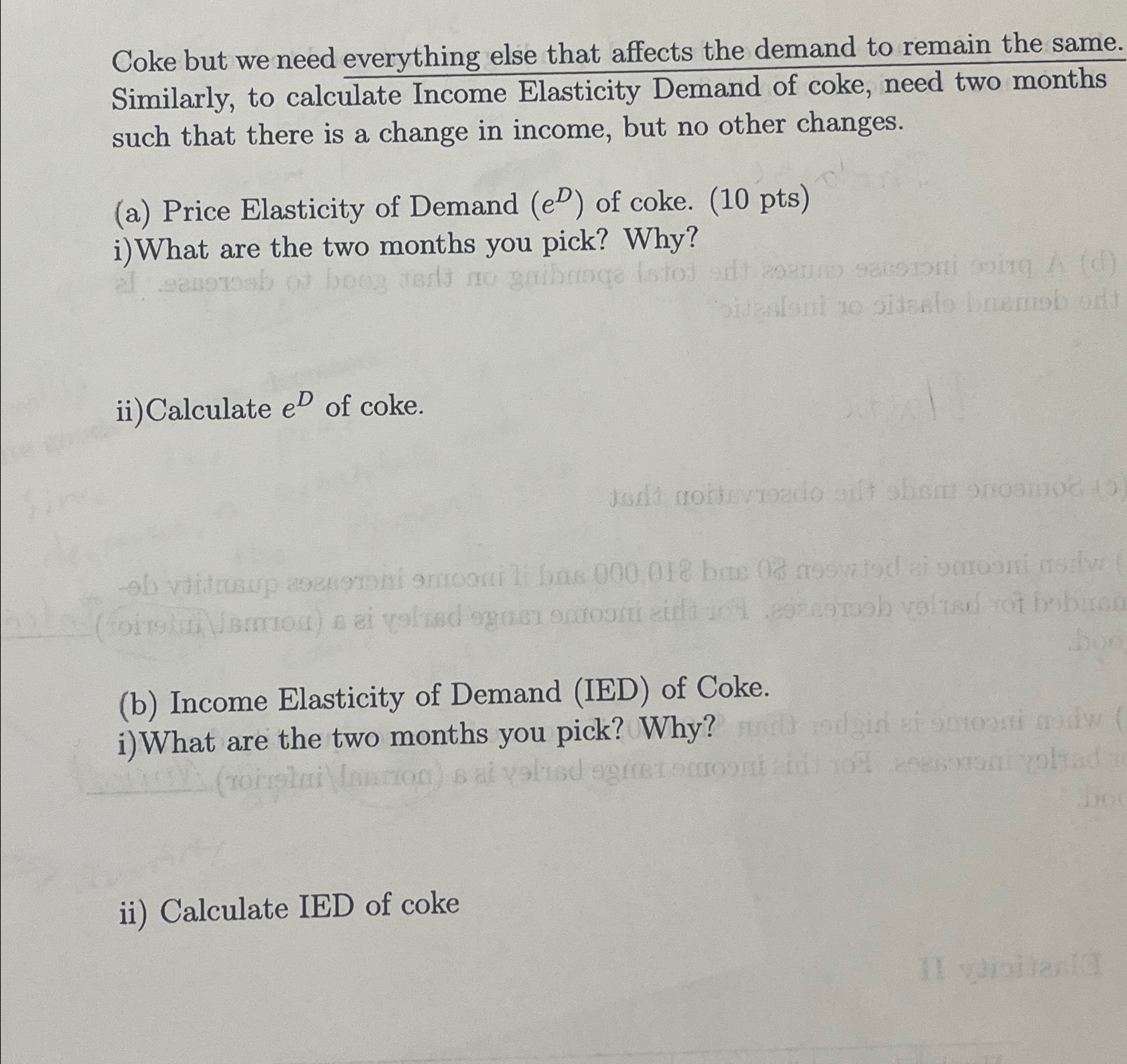 Solved 3 ﻿Elasticity II\table[[Month,Income,Price Coke,Price | Chegg.com