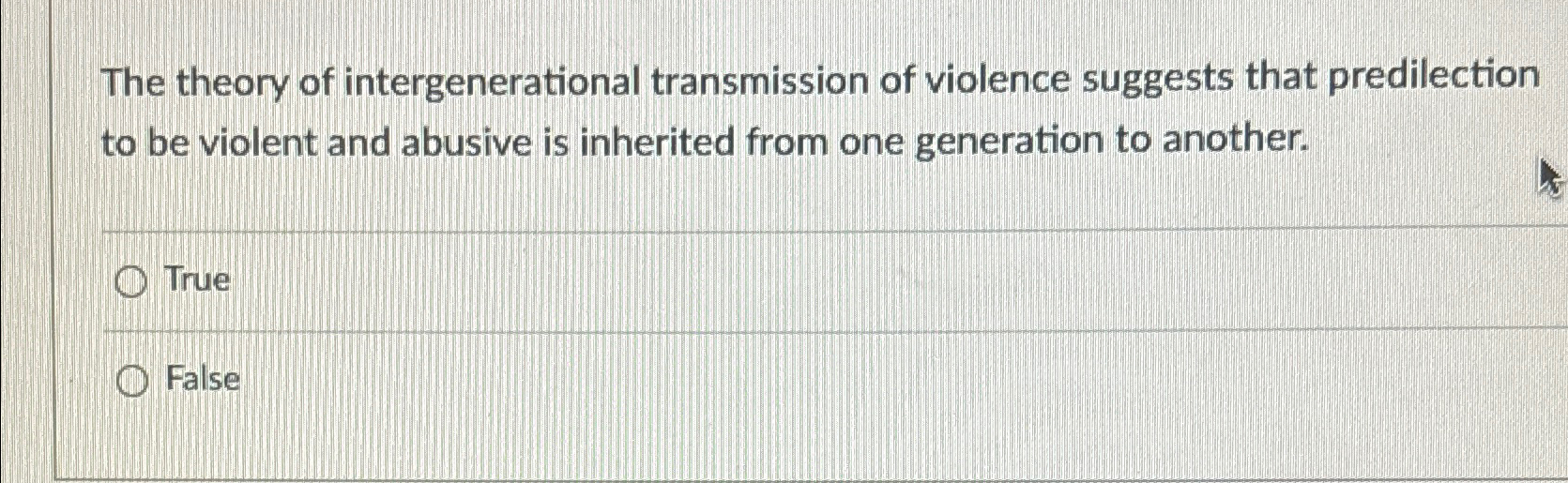 Solved The theory of intergenerational transmission of | Chegg.com