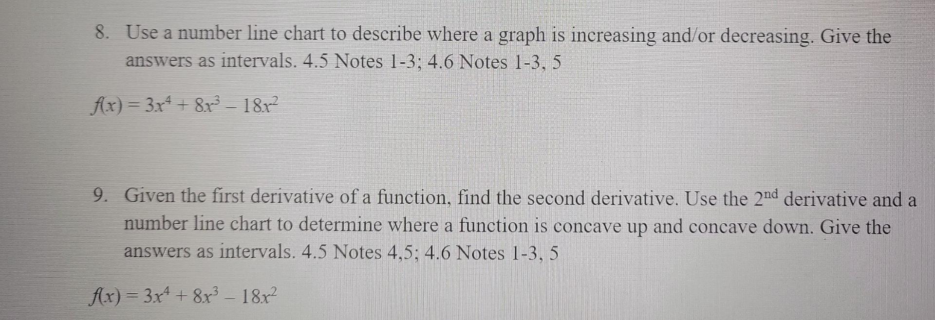 Solved 8. Use a number line chart to describe where a graph | Chegg.com