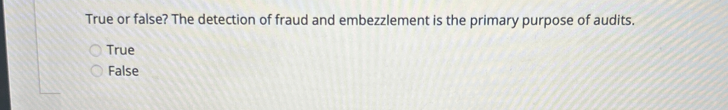 Solved True or false? The detection of fraud and | Chegg.com