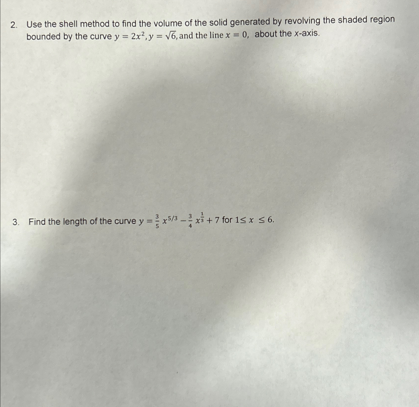 Solved Use the shell method to find the volume of the solid | Chegg.com