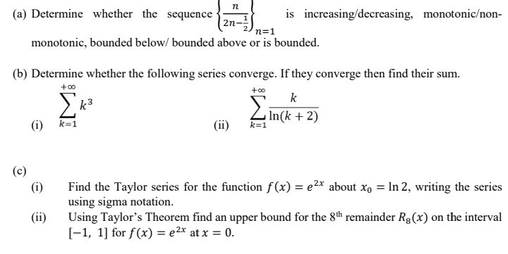 Solved n (a) Determine whether the sequence is | Chegg.com